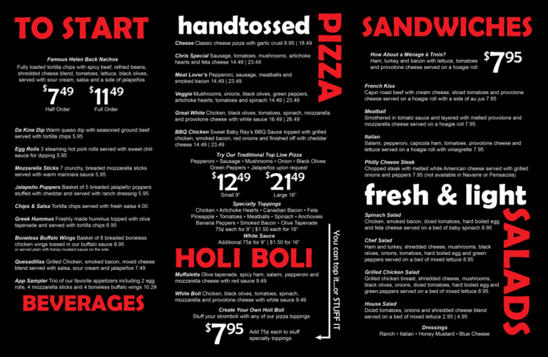 Menu - Helen Back Cafe